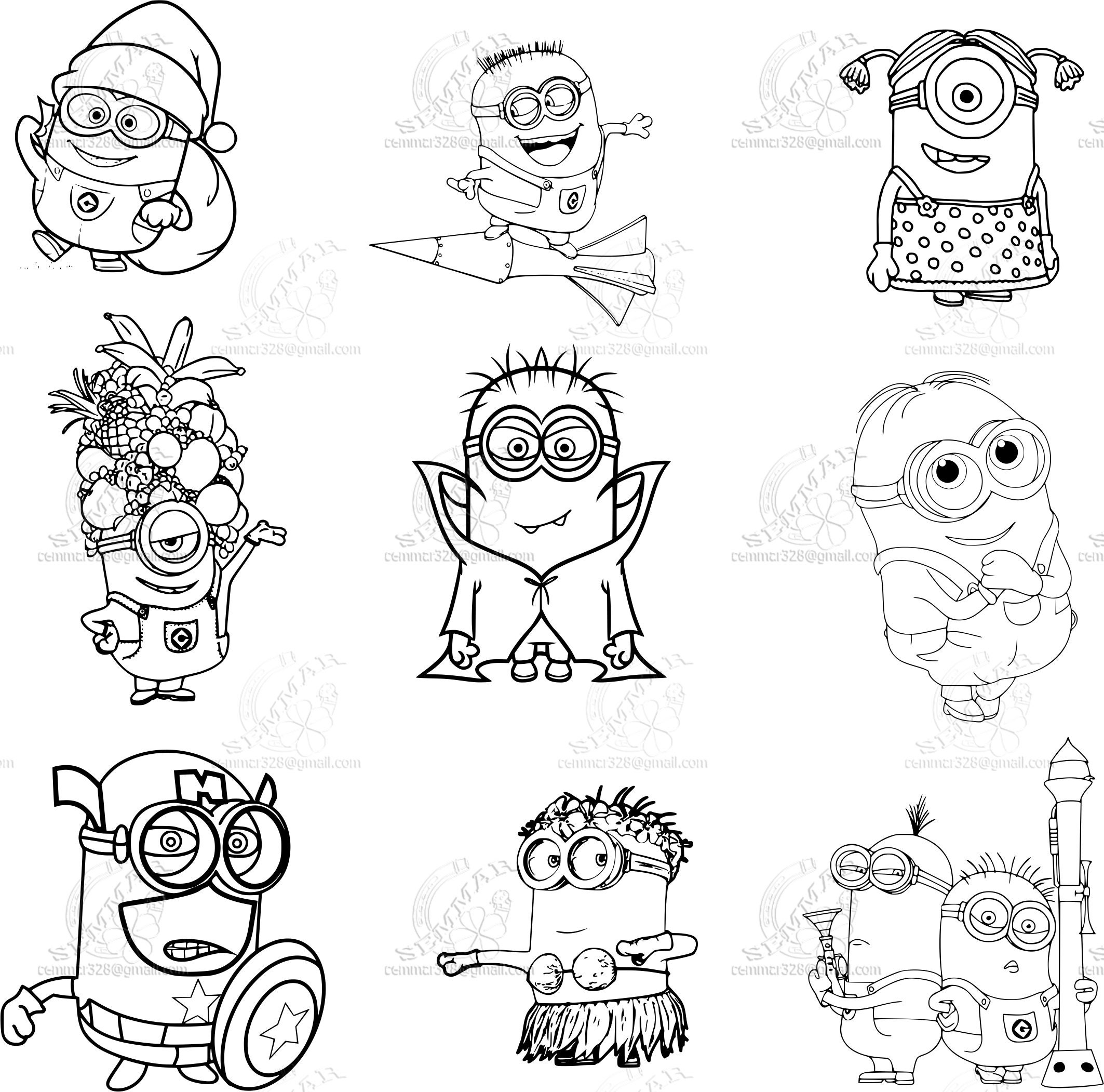 Minions Digital File. File for CNC, Plotter, Laser, Textile Printer ...