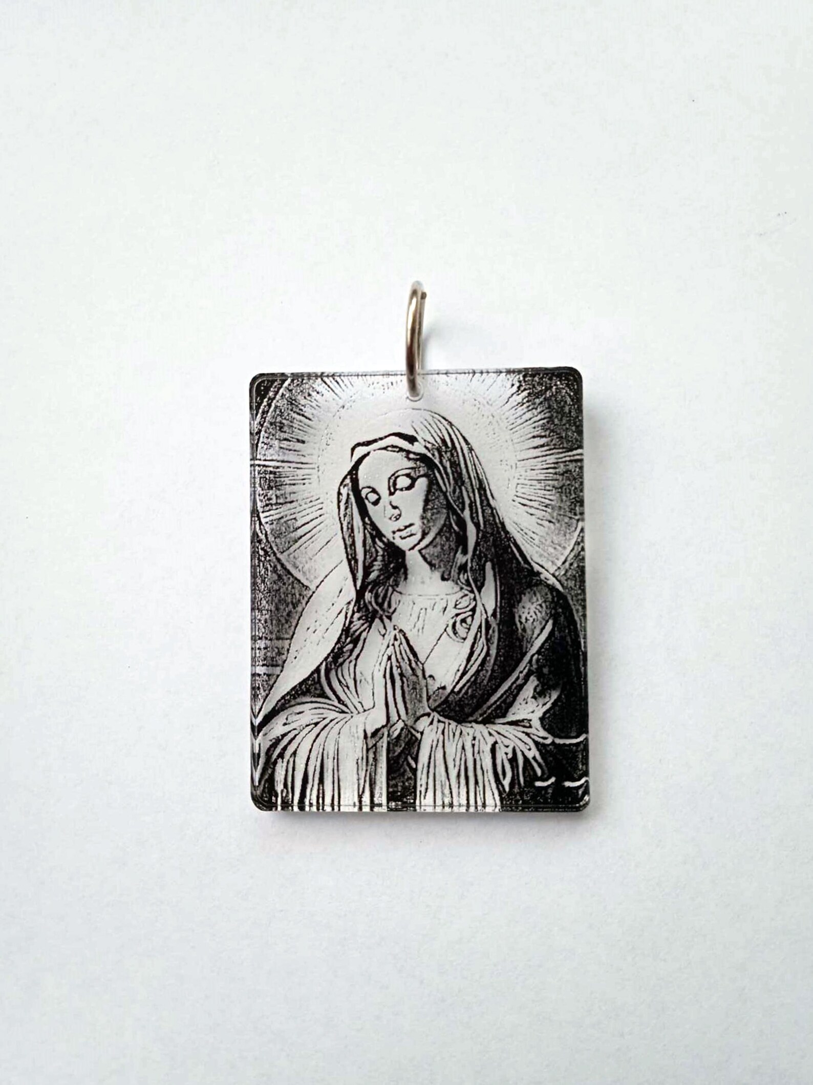 Double-sided Virgin Mary Car Pendant – Engraved Amulet Icon Gift - Etsy