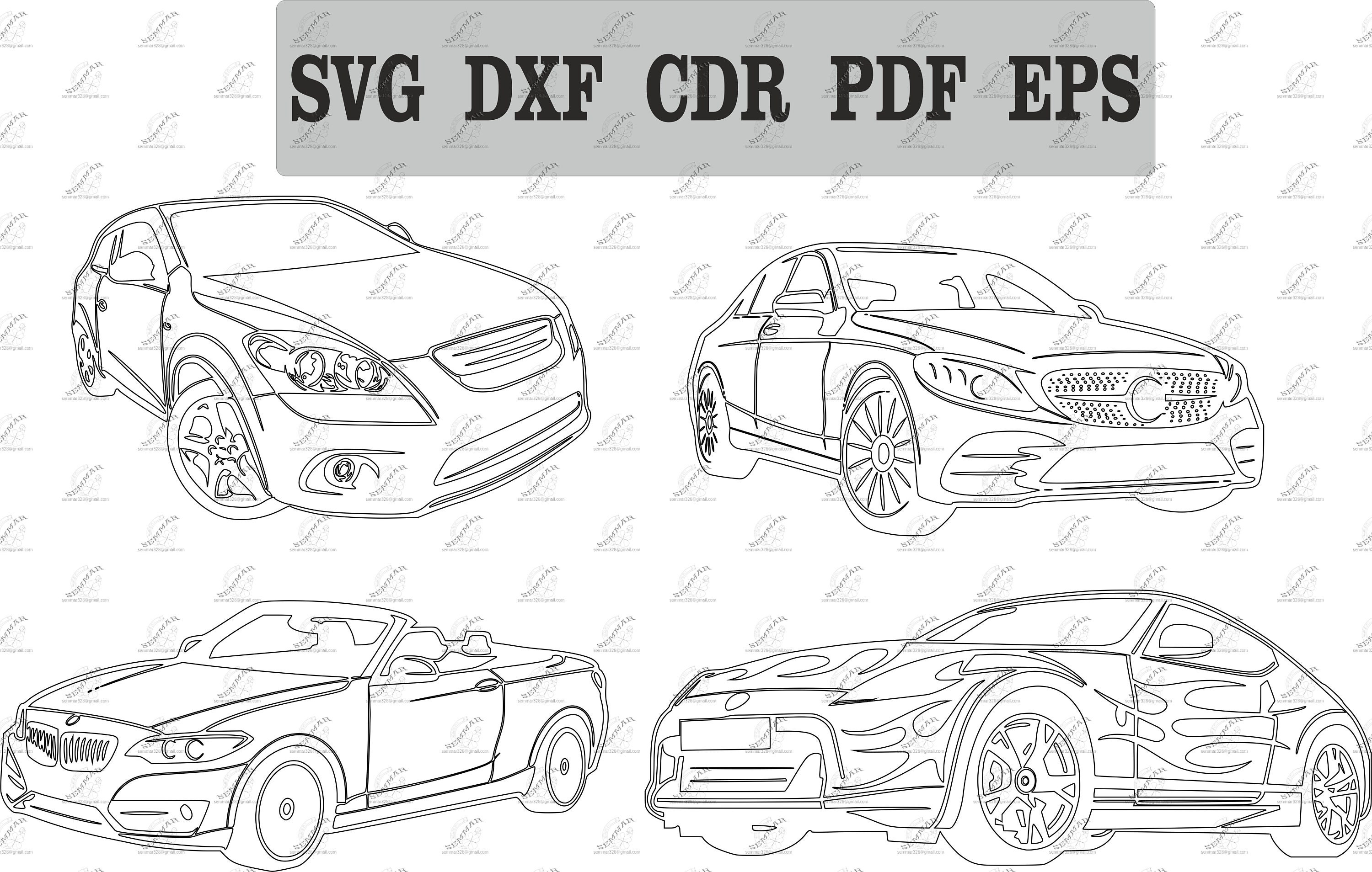 Car Svg. Digital File. File for Laser, Cricut, Textile Printer, CNC ...
