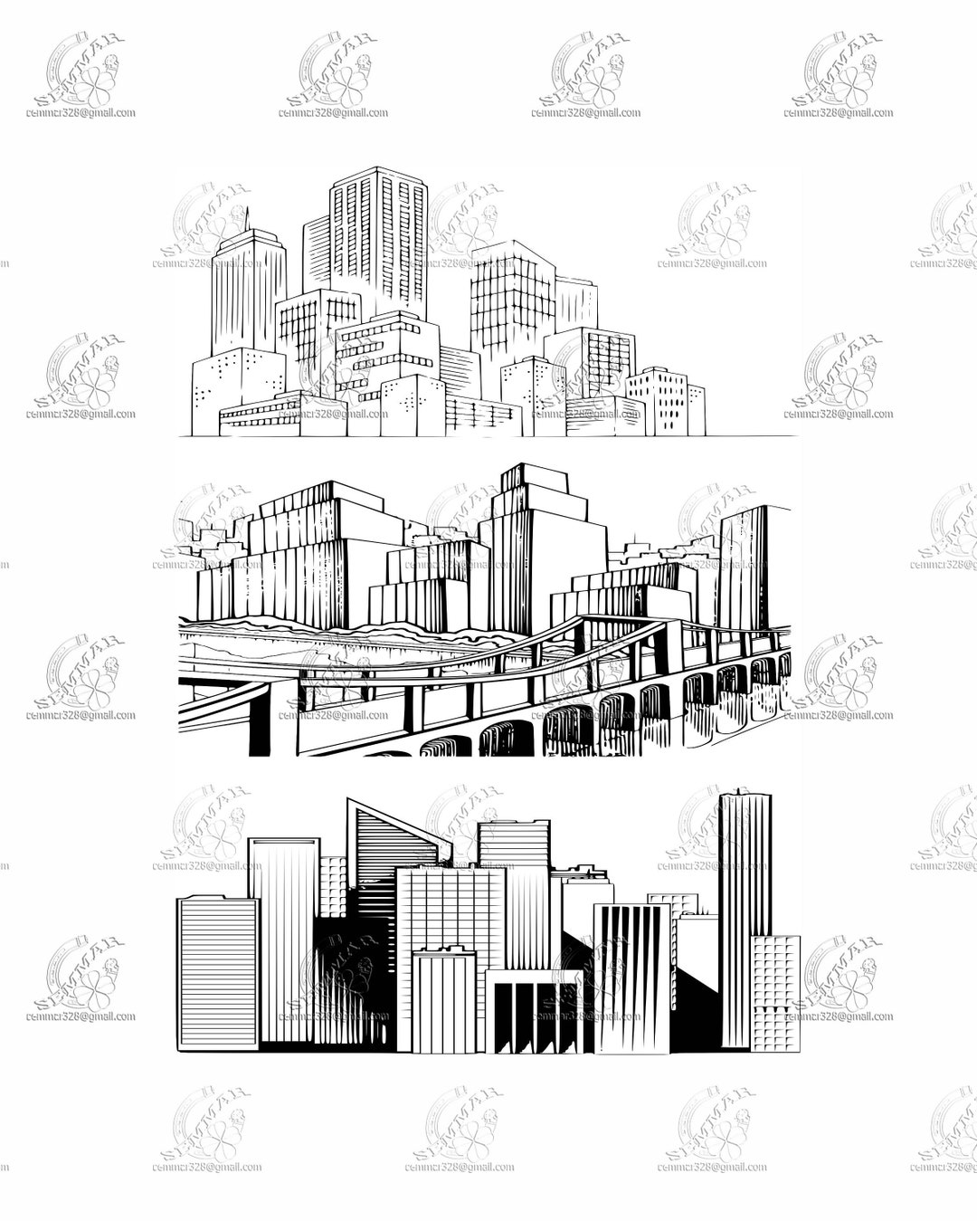 Buildings Svg. Digital File. File for Laser, Textile Printer, CNC. Pdf ...