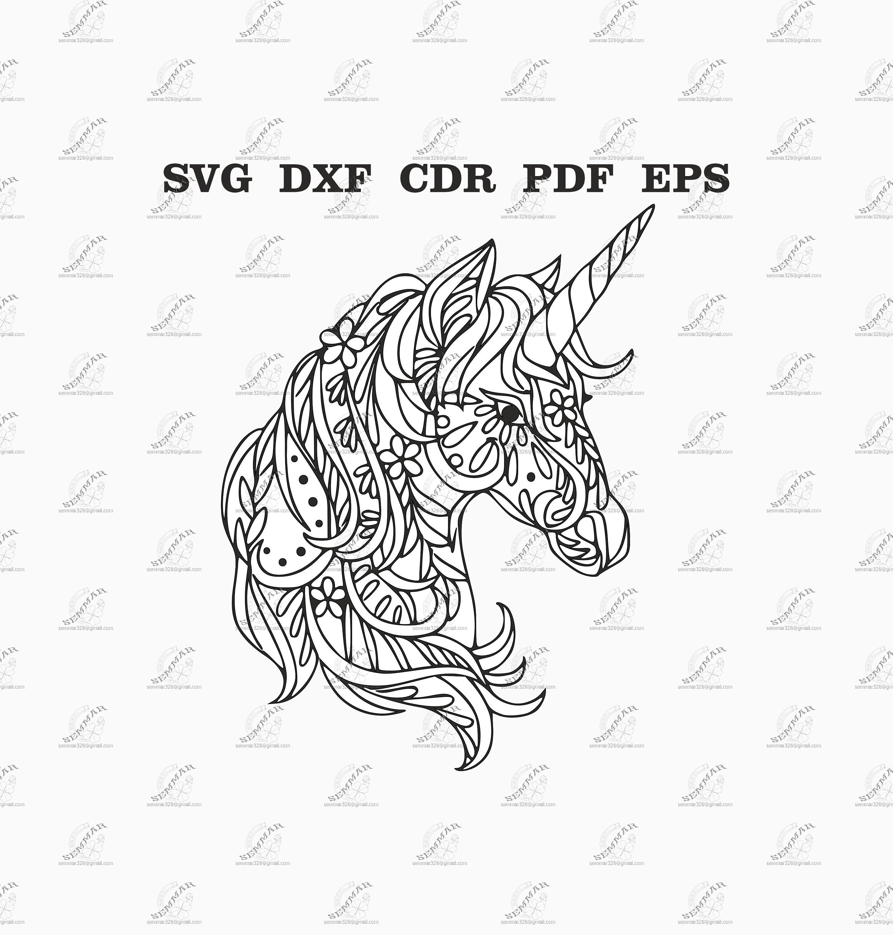 Unicorn Digital File. File for CNC, Plotter, Laser, Textile Printer ...