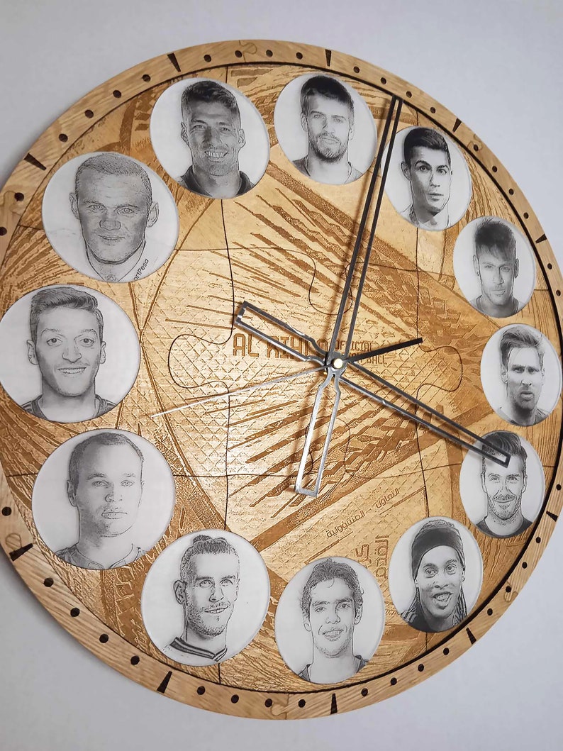 Football Wall Clock. Large Wooden Wall Clock. Unique Football Gift ...
