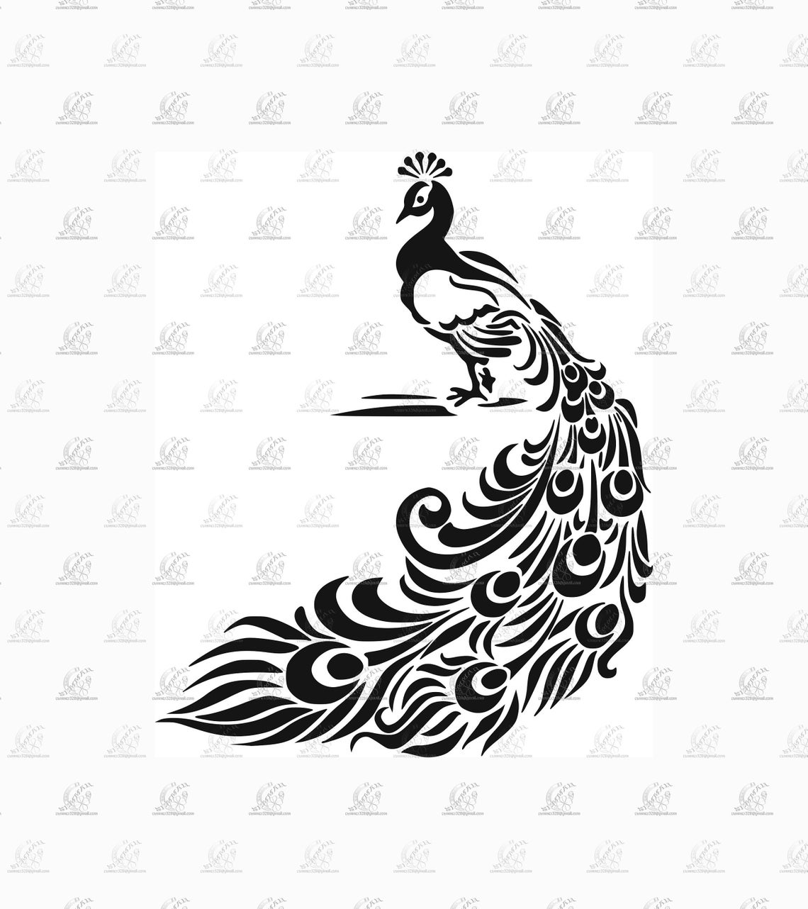 Peacock Digital File. File for CNC, Plotter, Laser, Textile Printer ...
