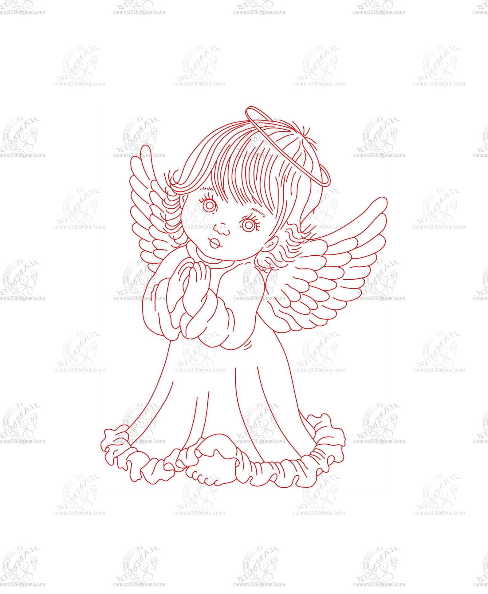 Angel Digital File. File for CNC, Plotter, Laser, Textile Printer. Pdf ...