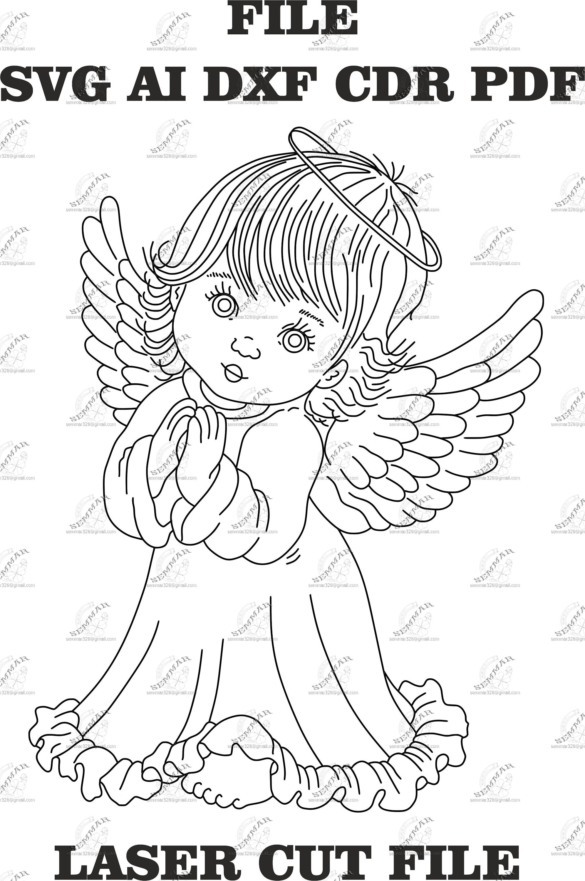 Angel Digital File. File for CNC, Plotter, Laser, Textile Printer. Pdf ...