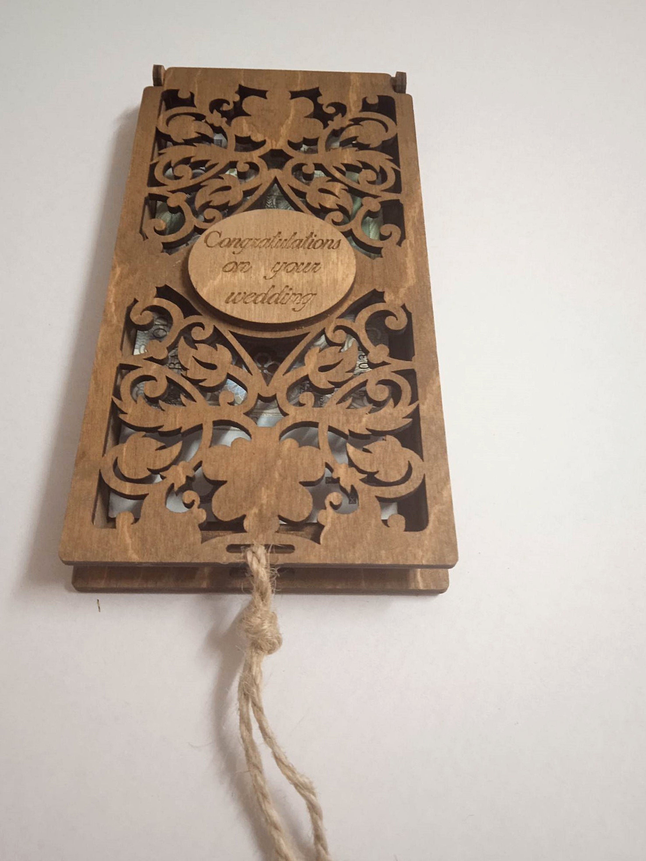 Cash Gift Box. Money Envelope. Money Box. Wooden Box for Cash Gifts ...