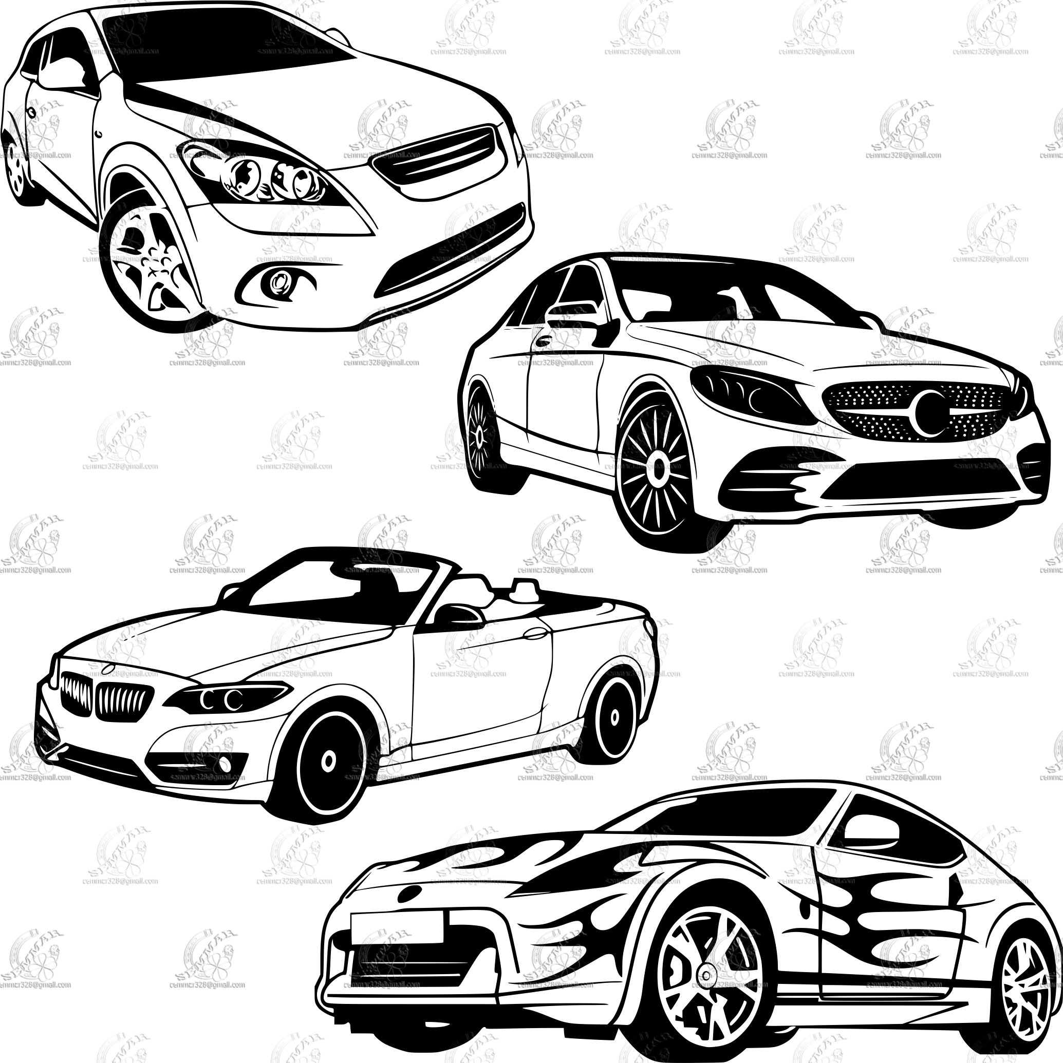 Car Svg. Digital File. File for Laser, Cricut, Textile Printer, CNC ...