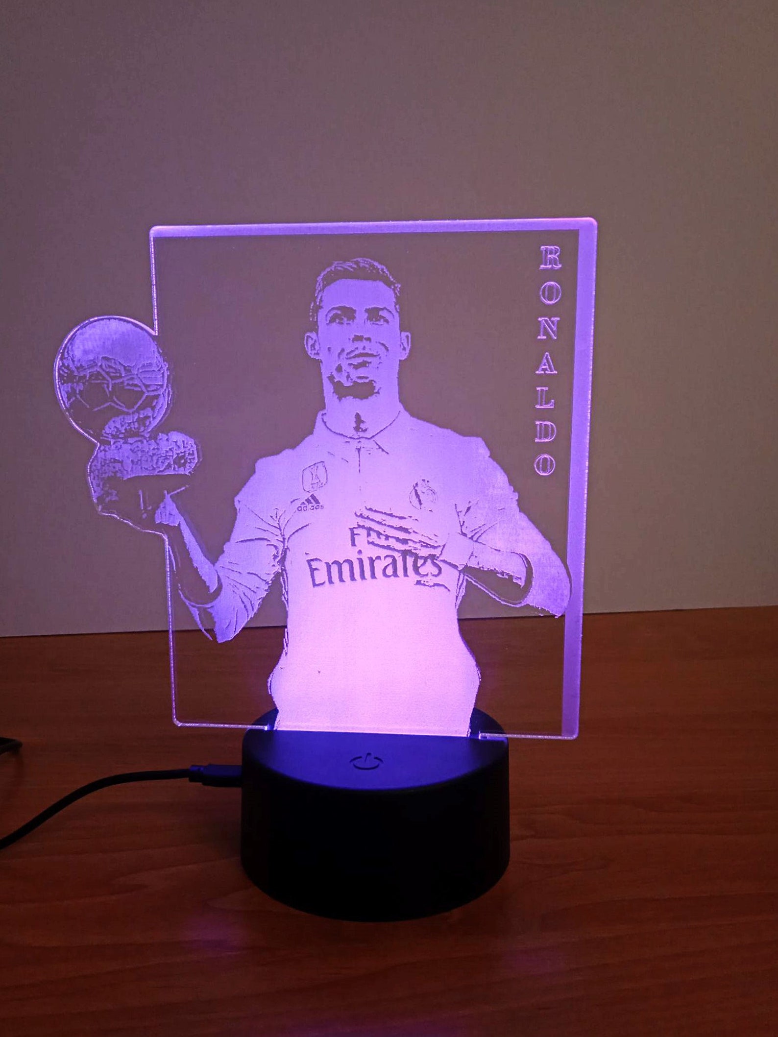 Cristiano Ronaldo Led Lamp. Manchester United Football Player. Gift for ...