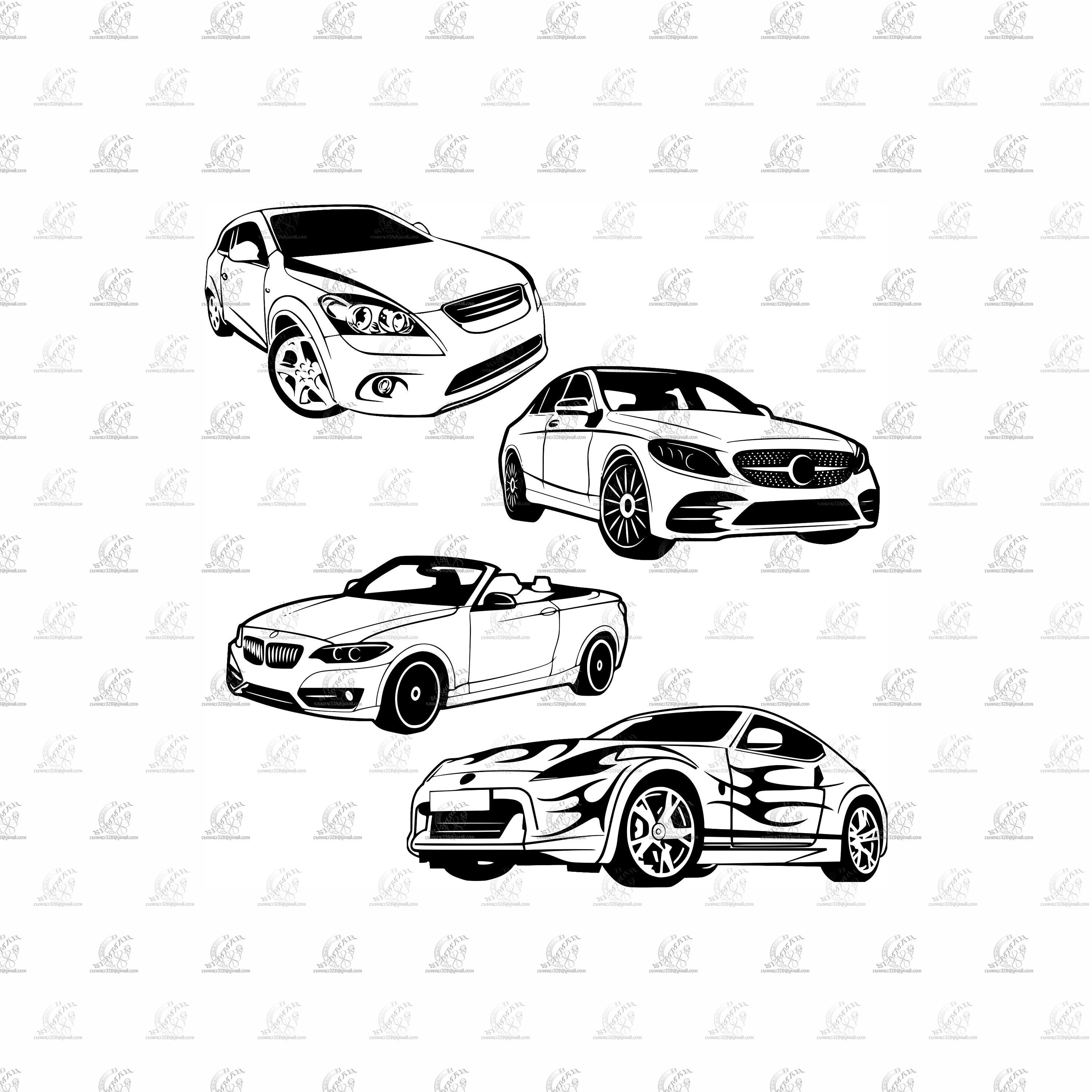 Car Svg. Digital File. File for Laser, Cricut, Textile Printer, CNC ...