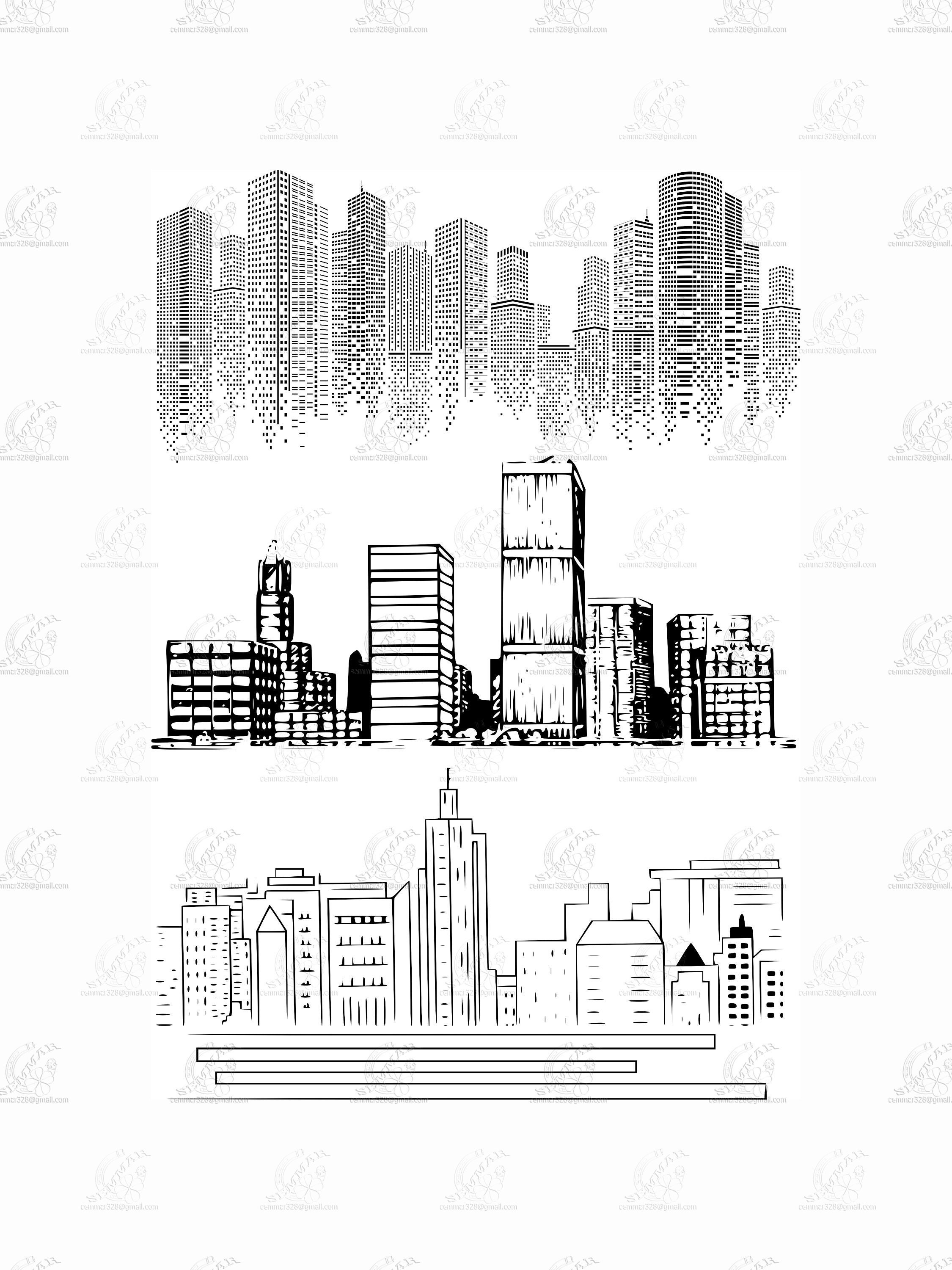 Buildings Svg. Digital File. File for Laser, Textile Printer, CNC. Pdf ...