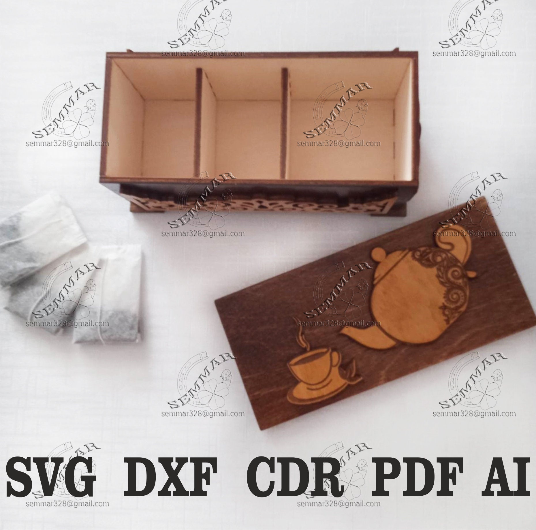 Tea Box Svg. Laser Cut File. Material - 3mm and 4mm. Digital File for ...