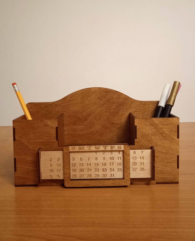 Personalized Desk Organizer. Multi-functional Wooden Organizer ...