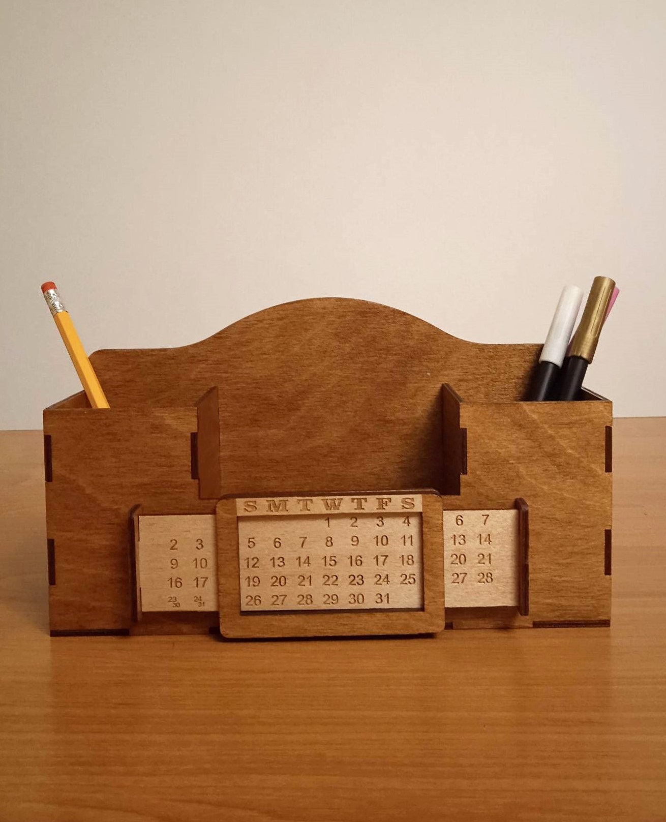 Personalized Desk Organizer. Multi-functional Wooden Organizer ...