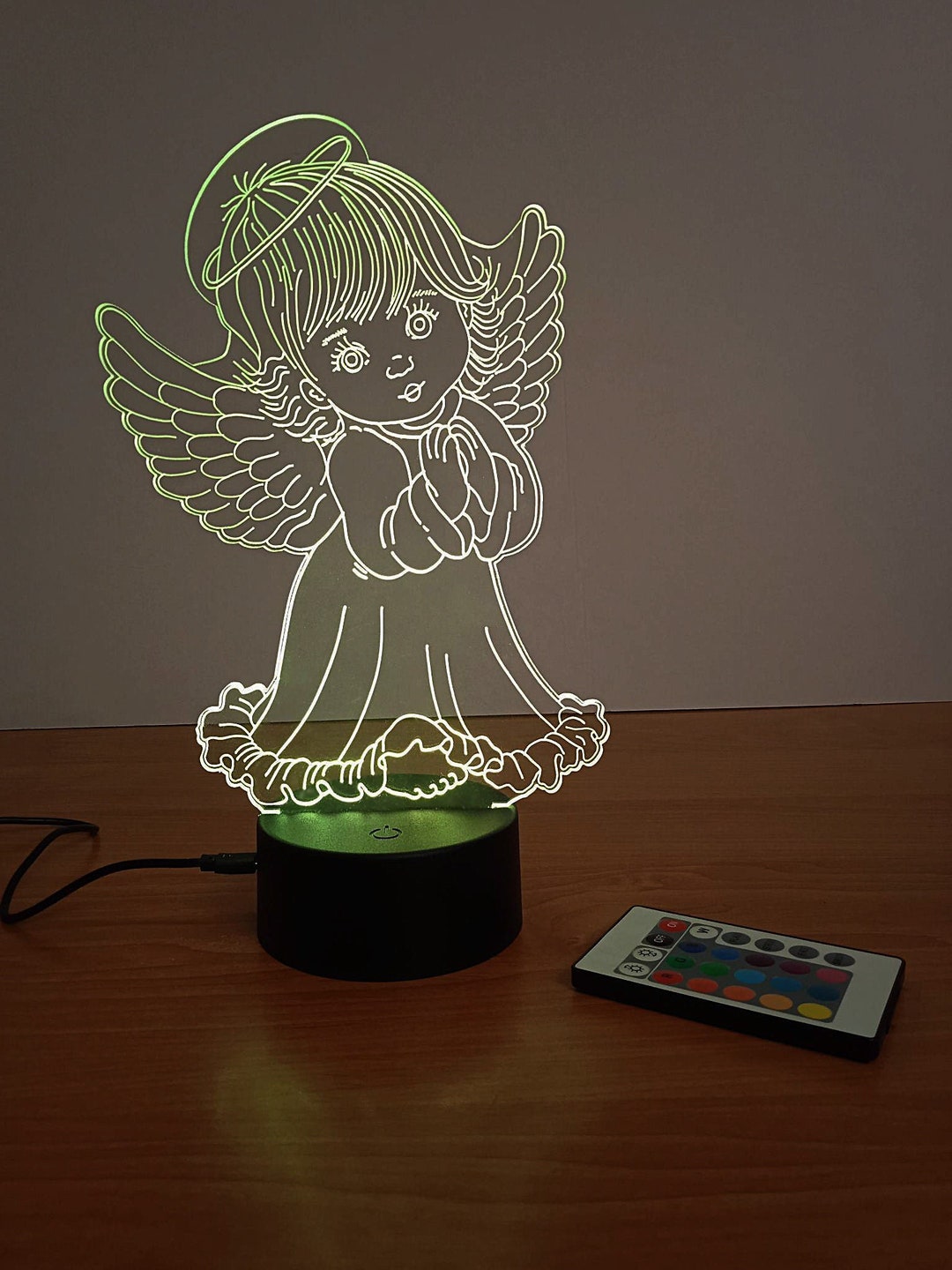 Angel Led Lamp. Led Lamp With Remote Control. Multicolored Light. Child ...