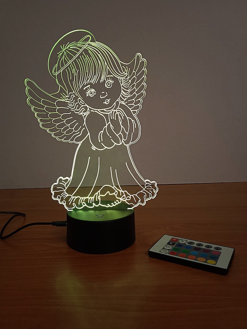 Angel Led Lamp. Led Lamp With Remote Control. Multicolored Light. Child ...
