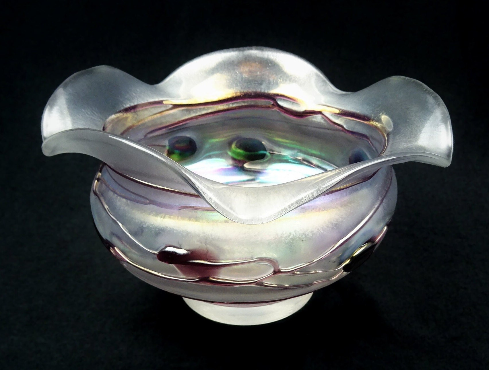 Antike Jugendstil Glas Schale Von freiherr Von Poschinger / Germany ...