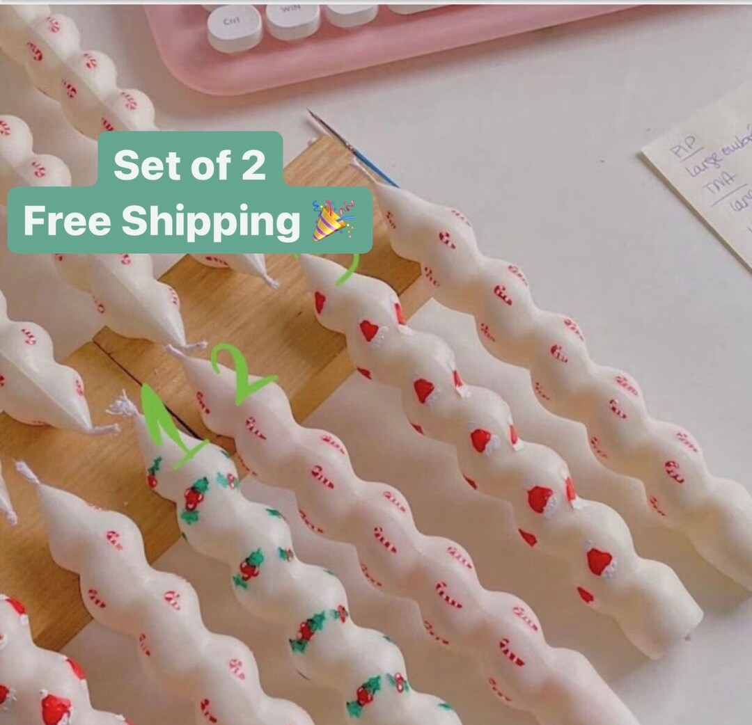 Set of 2 Twisted Candlestick Twisted Candle Happy - Etsy Canada