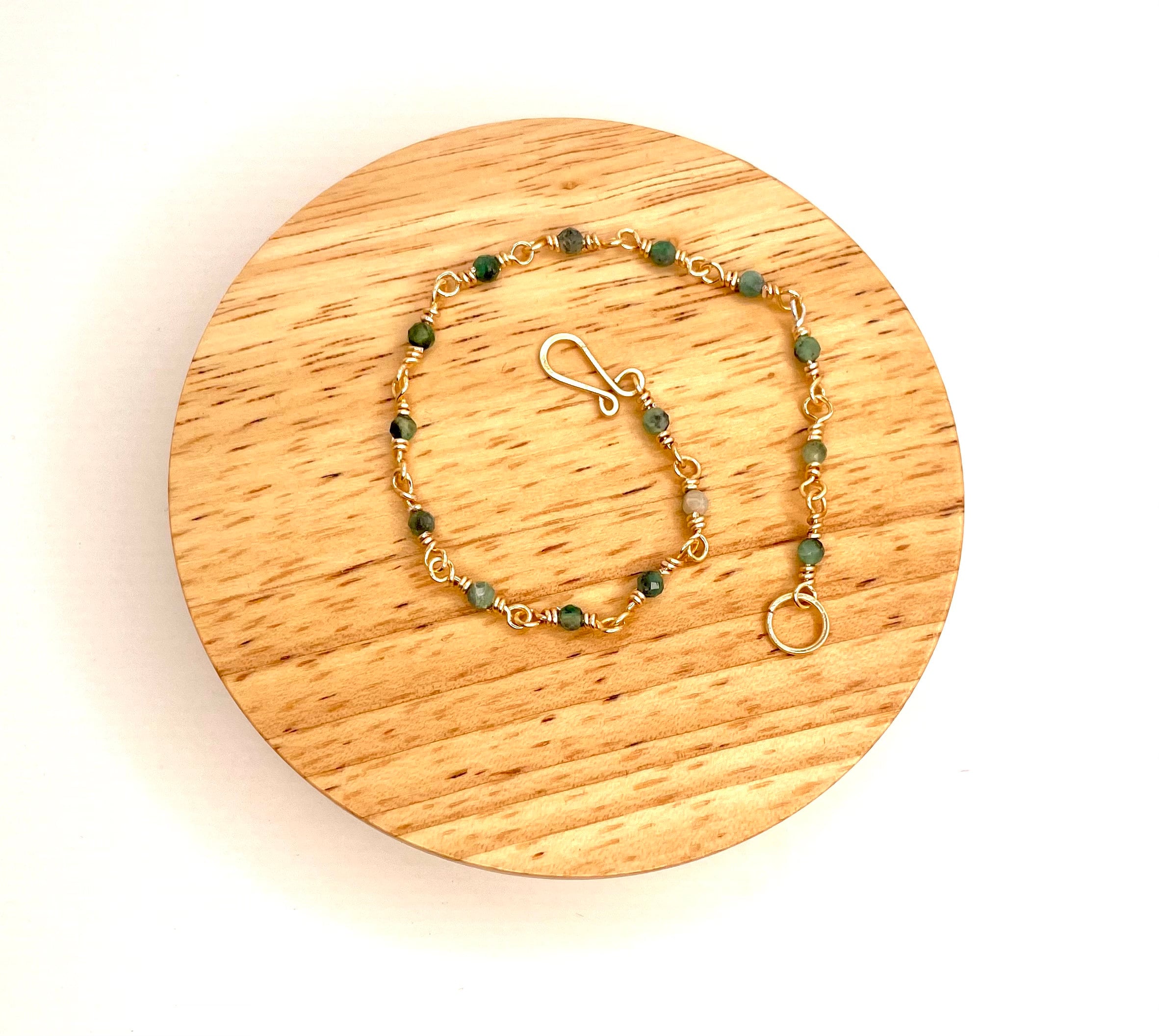 Archangel Raphael Emerald Chain Bracelet - Etsy