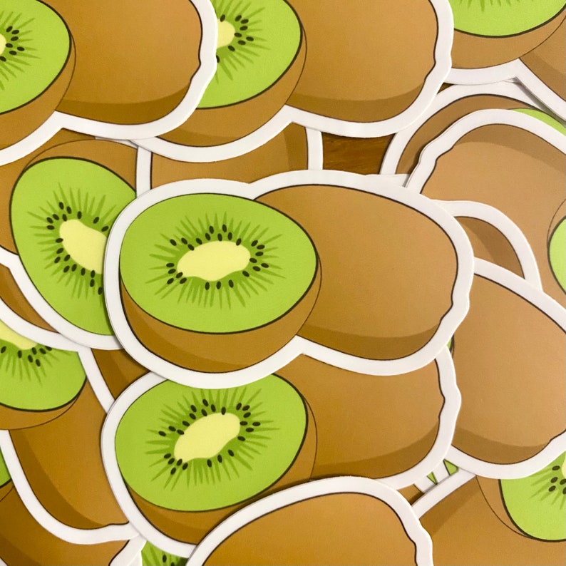Sliced Kiwi Stickers Bulk 50 Clipart High Quality Great Decoration - Etsy