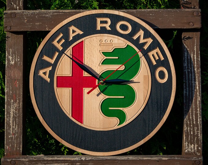 Custom Handmade Wooden Alfa Romeo Wall Clock - Etsy