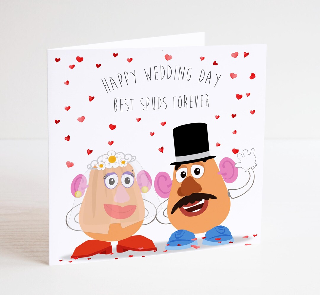 Potato Couple Wedding Card - Funny Spuds Forever Design - Etsy
