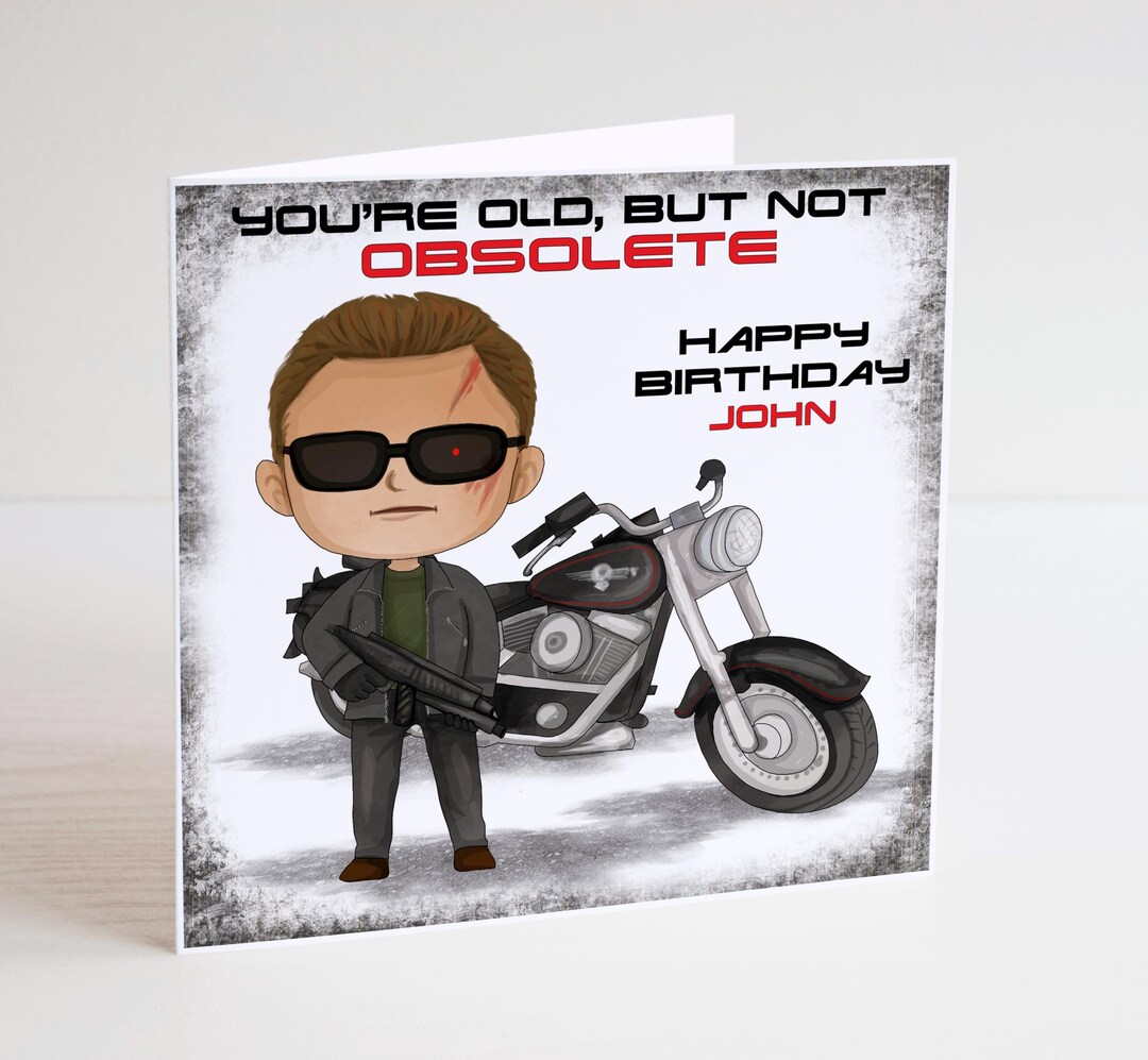 Terminator Personalised Birthday Card - Arnold Schwarzenegger - Etsy