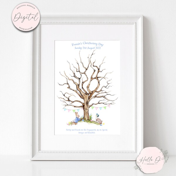 Baptism Fingerprint Tree - Etsy UK