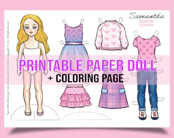 Lisa Printable Paper Doll With Coloring Page for Fashion Design,diy Art ...