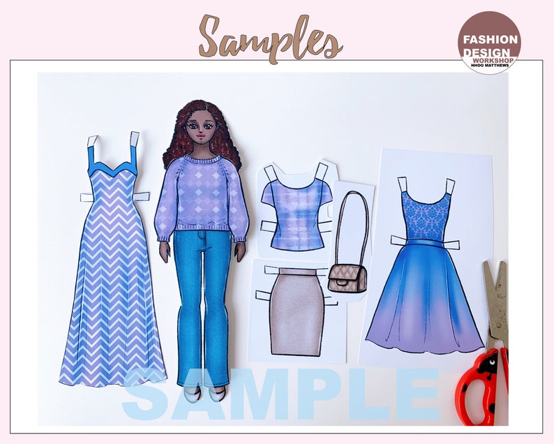 Gina Paper Doll: Fashion Coloring Pages, Mother Daughter DIY (printable ...