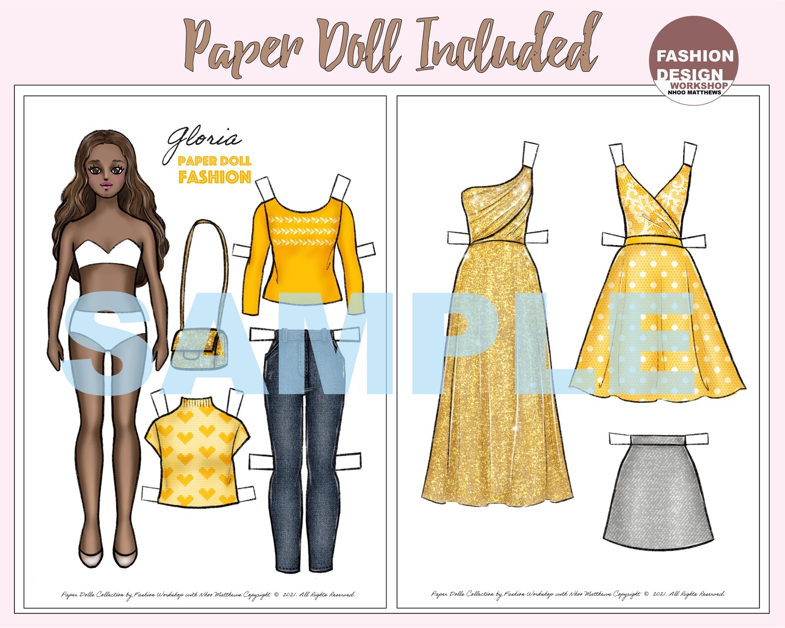 Gloria Paper Doll: Fashion Coloring Pages, Mother Daughter DIY ...