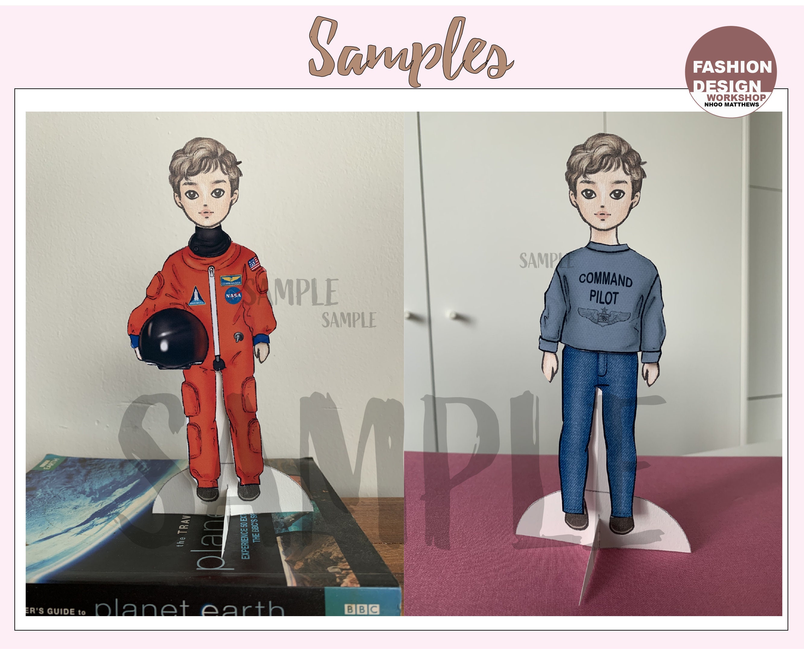 Chris NASA Astronaut Boy Printable Paper Doll With Coloring Page for ...