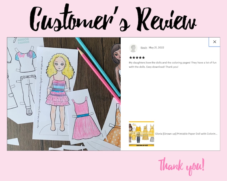 Coloring Page angela Printable Paper Doll Black & White Page, DIY Art ...