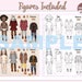 WINTER HOLIDAY 4 Sets Bundle Printable Paper Dolls With Coloring Pages ...
