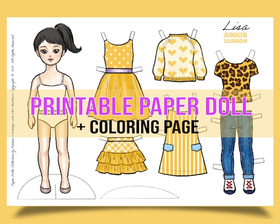 Lisa Printable Paper Doll With Coloring Page for Fashion - Etsy