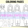 Coloring Page "angela" Printable Paper Doll Black & White Page, DIY Art ...