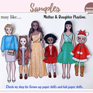 Adella Pink Mermaid Printable Paper Doll With Coloring Page for Fashion ...
