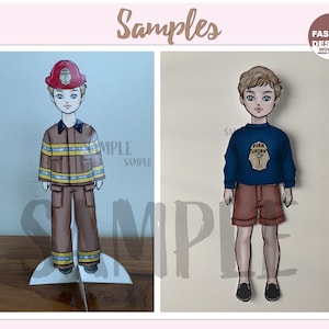 Andy Fireman Paper Doll: Printable Coloring Page (printable Files) - Etsy