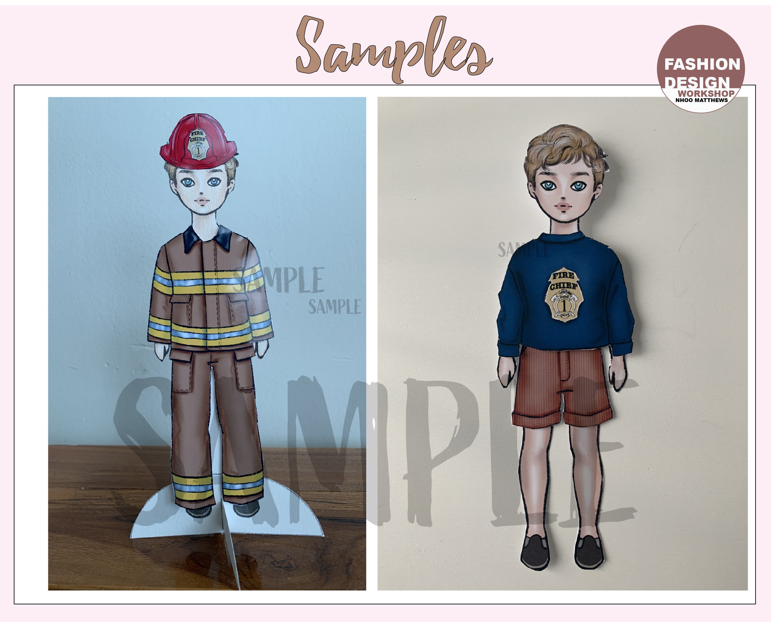 Andy Fireman Paper Doll: Printable Coloring Page (printable Files) - Etsy