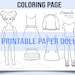 Coloring Page angela Printable Paper Doll Black & White Page, DIY Art ...