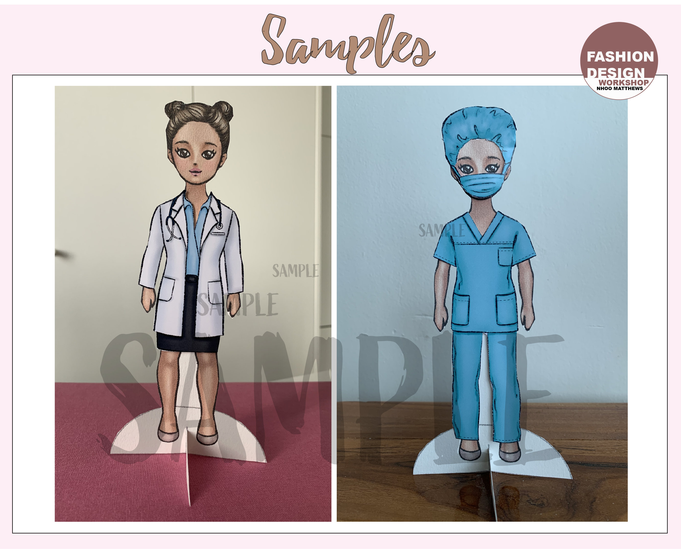 Emma the Medical Doctor Girl Printable Paper Doll With Coloring Page ...