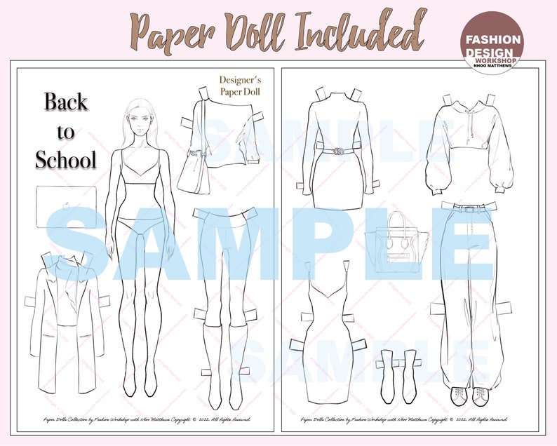 Back to School (college) Printable Fashion Paper Doll. Fashionista ...
