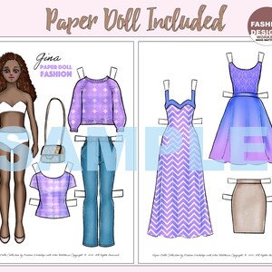 Gina Paper Doll: Fashion Coloring Pages, Mother Daughter DIY (printable ...