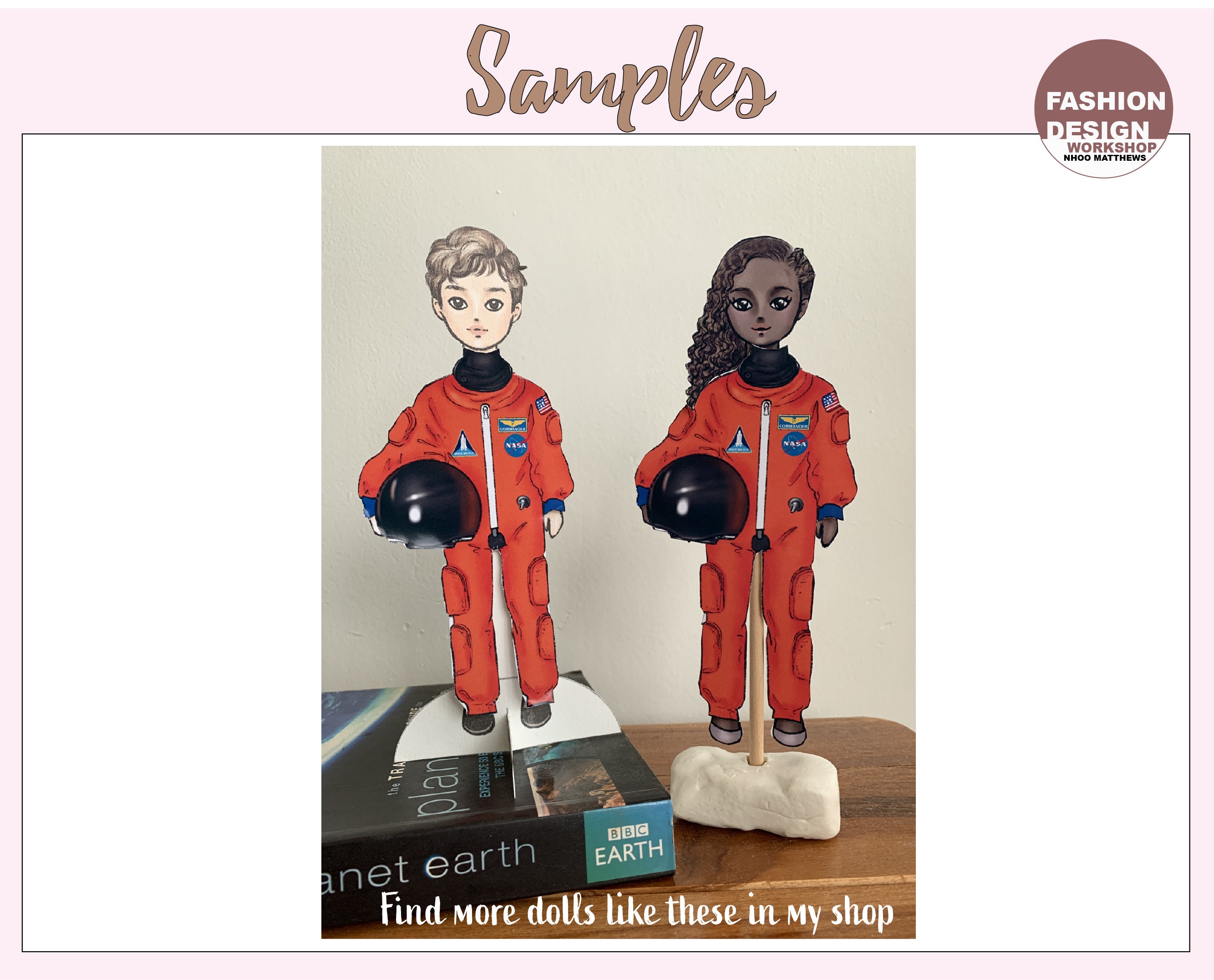 Astronaut Paper Doll: Stephanie, NASA Outfit & Coloring Page (printable ...