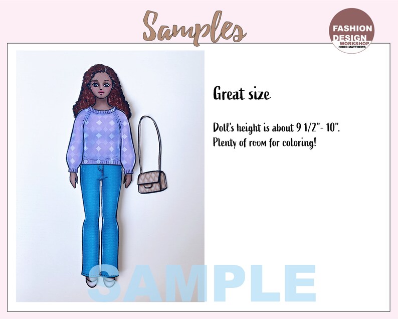 Gina Paper Doll: Fashion Coloring Pages, Mother Daughter DIY (printable ...