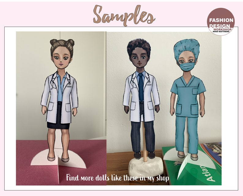 Emma the Medical Doctor Girl Printable Paper Doll With - Etsy