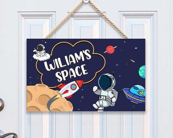 Personalized Space Name Sign Space Door Hanger Child's - Etsy Canada