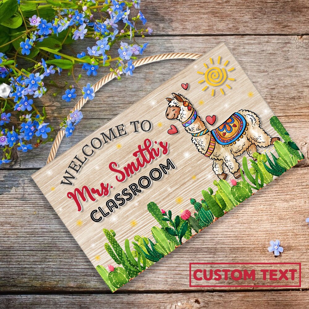 Llama Teacher Door Sign Personalized Teacher Door Sign - Etsy