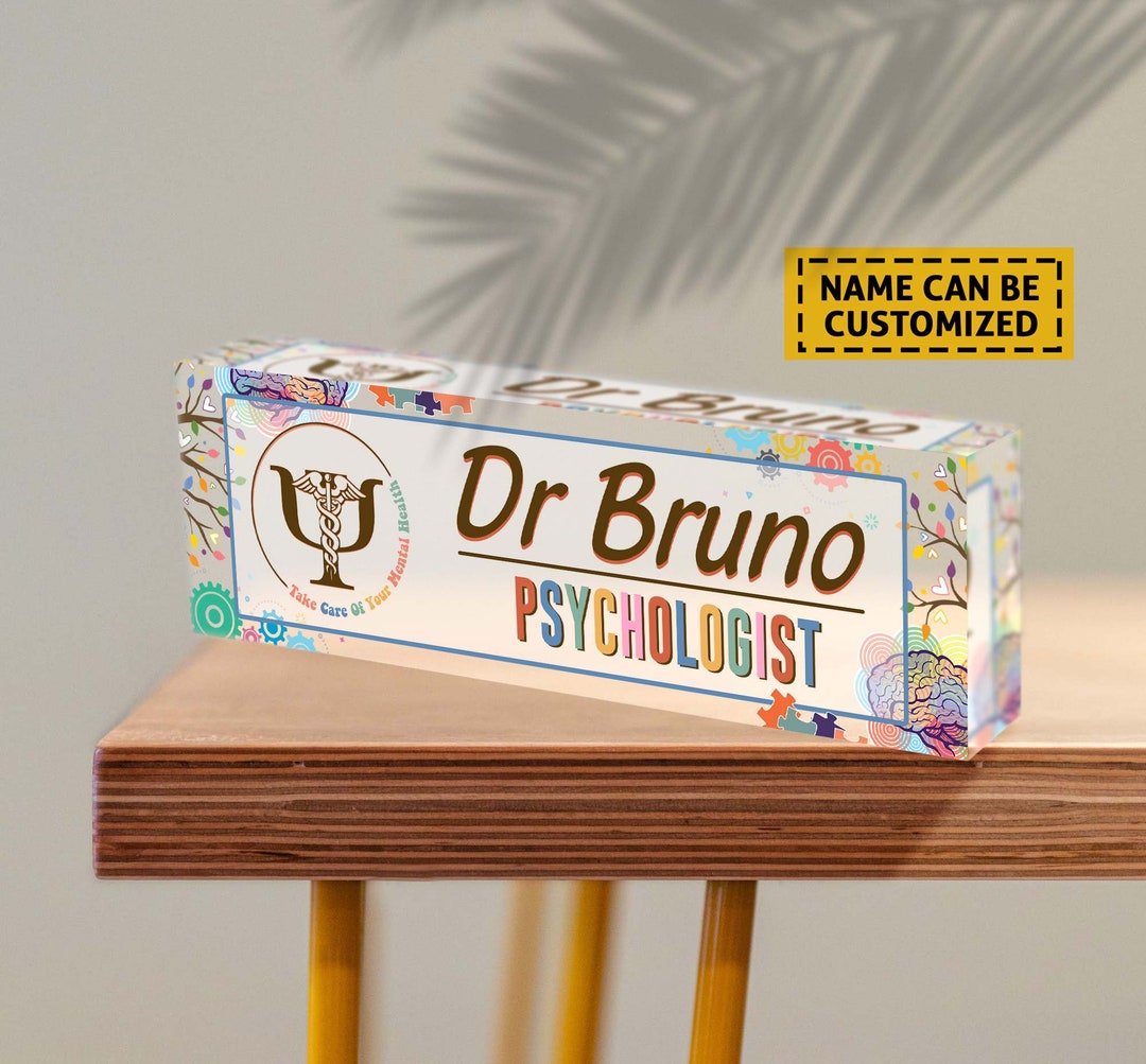 Psychologist Desk Name Plate Psychology Desk Sign - Etsy
