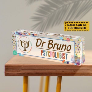 Psychologist Desk Name Plate Psychology Desk Sign - Etsy
