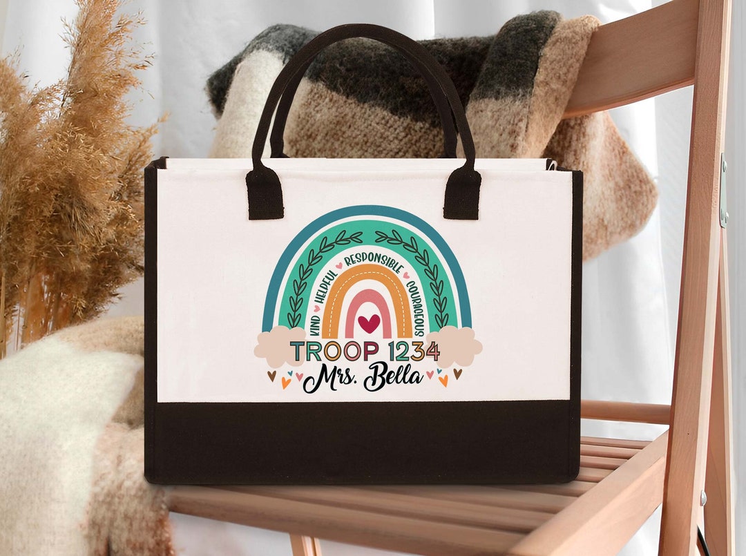 Custom Girl Scout Tote Bag, Scout Troop Number Tote Bag, Custom Scout ...